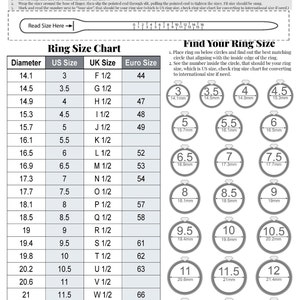 International Ring Size Conversion Chart: Printable Table (instant Download) - Etsy