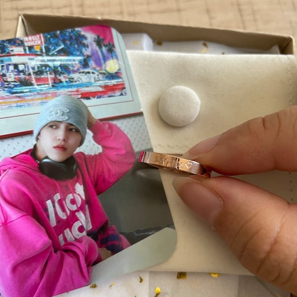 SEVENTEEN RING/ Personalized Ring, Subtle Engraved Ring, OUTSIDE Only ...