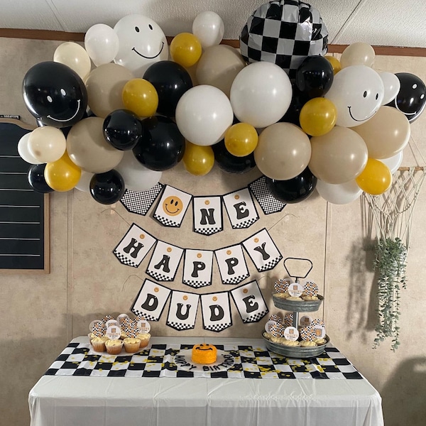 One Cool Dude Balloon Garland | One Happy Dude Balloon Garland | One ...
