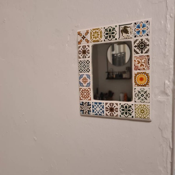 LOVELY Decorative Mirror, MOSAIC, Moroccan Tiles, HANDMADE, Small ...