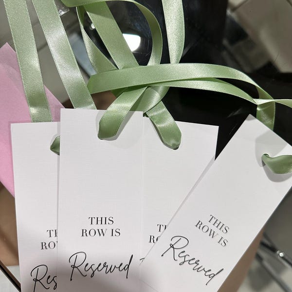 Row Reserved Sign for Ceremony Reserved Sign Wedding Reserved Sign ...