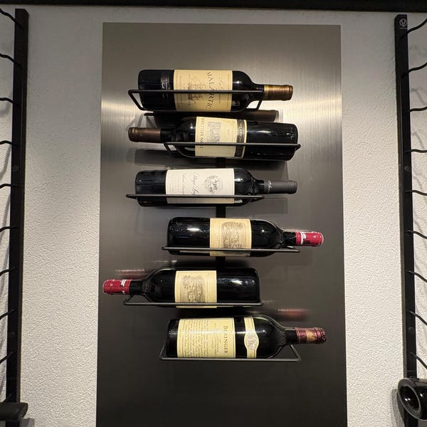 Modern Metal Wine Rack – 6 Bottle Wall Mounted Storage – Minimal Black ...