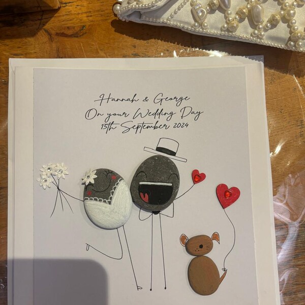Pebble Art Wedding Cards - Etsy UK
