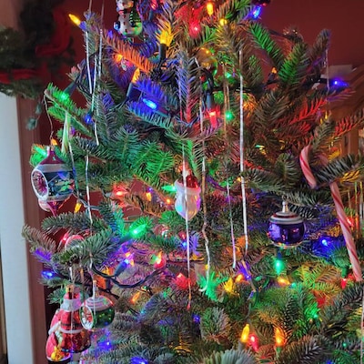 ONE Authentic Real LEAD Silver Christmas Tree TINSEL Antique Vintage 18 ...