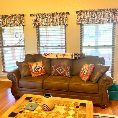 Cow Farm Valance Farmhouse Style Cow Theme Country Side Window Curtain ...