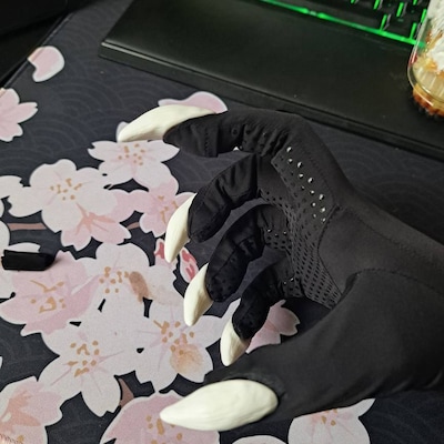 Set of Thin 2 Fangs, White or Black Resin Teeth, Sharp Monster Fangs ...