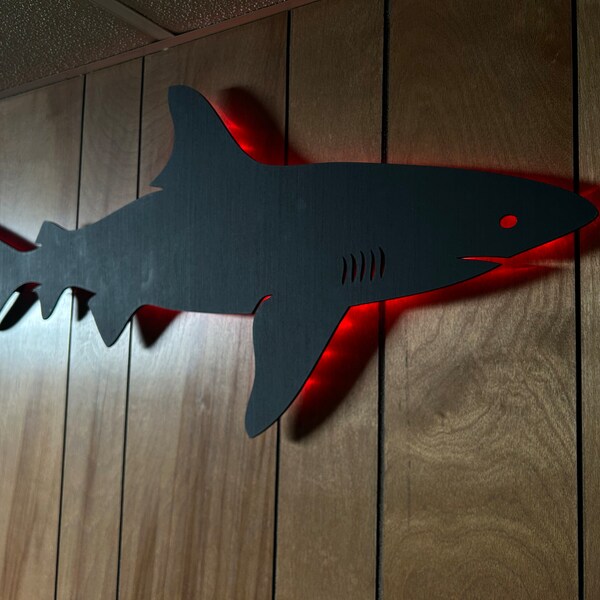 Lighted Shark Sign -lit- Backlit LED Light - Regular or Hammerhead - Etsy