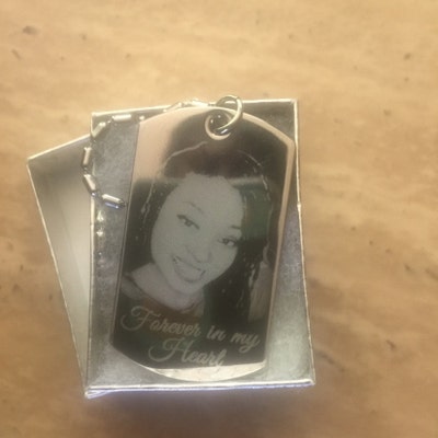 Forever in My Heart in Loving Memory Necklace or Key Chain Remembrance ...
