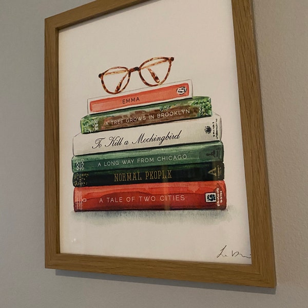 Custom Book Art, Favorite Books Collection No. 1, Customizable Library ...
