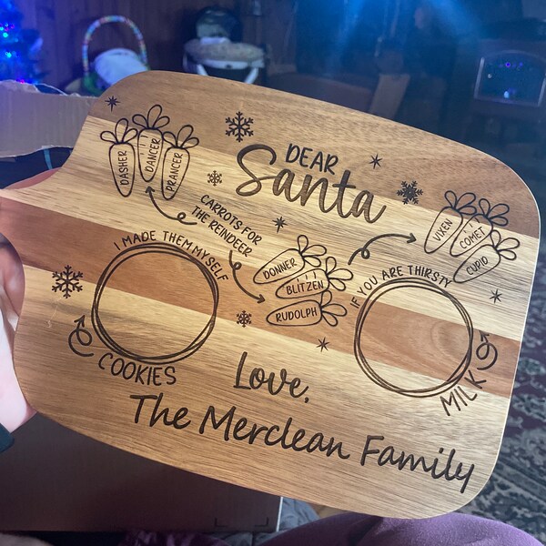 Santa Cookies & Milk Tray - Etsy