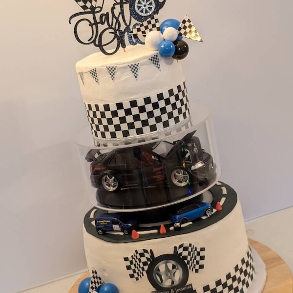 Edible Black and White Checkered Flag Cake Wraps and Strips. for Cakes ...