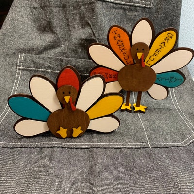 Thankful Turkey Feathers Interactive SVG File, Glowforge Download ...
