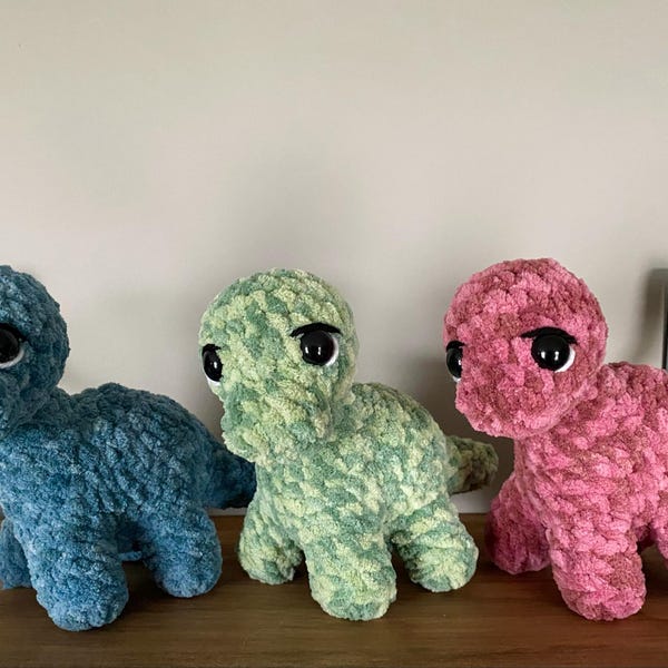 Mini Brontosaurus Crochet Pattern – Low Sew Dinosaur Amigurumi PDF by ...