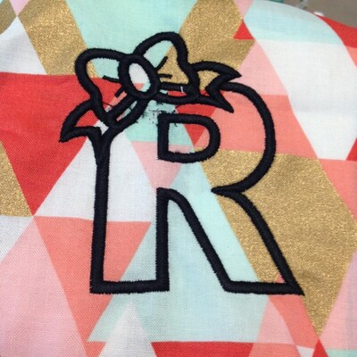 Bow Alphabet Letter Set A-Z Applique Machine Embroidery Design 4 Sizes ...