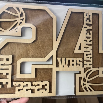 Custom Senior Athlete Number Sports Number Wood Cutout - Etsy