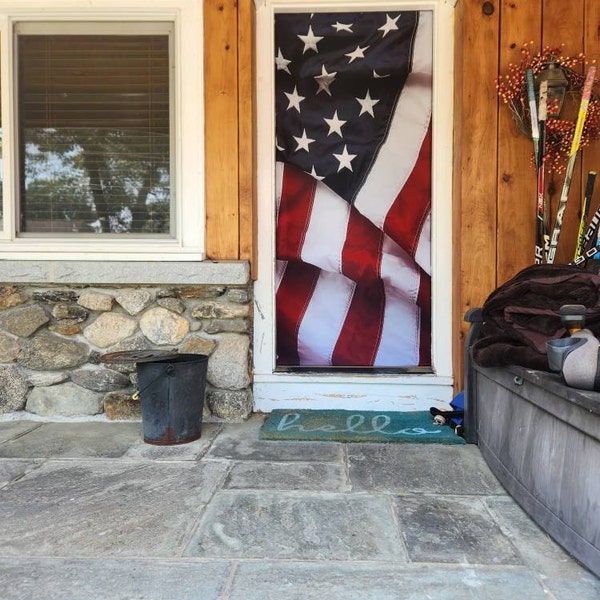 Patriotic Door Banner - American Flag Decor - American Flag Door Covers ...