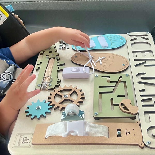 Personalized Busy Board for Toddler, Activity Board, Personalized Gift ...