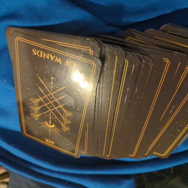 TAROT DECKS BLACK, Tarot Decks 78 Cards, Wheel of Fortune, Unique Tarot ...