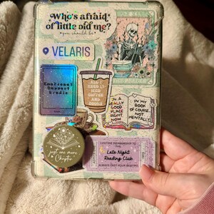 Holographic Reader Tarot Card Sticker Spooky Books Skeleton Sticker for ...