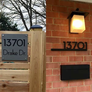 Modern House Numbers Dark Red With Black Acrylic Contemporary Home ...