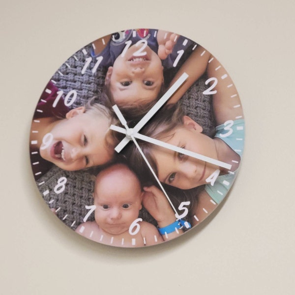 Personalized Photo Clock With Text, Custom Wall Clock, Home Decoration ...