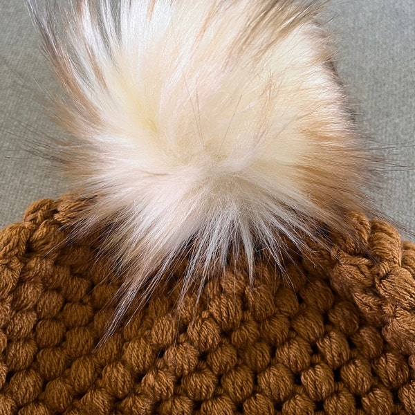 Faux Fur Pom Pom, "lynx" Pom Pom, Fake Fur Pom Pom, Cream Pom Pom, Pom ...
