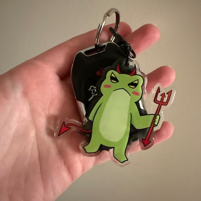 Frog With Knife Keychain Acrylic Keychain Cute Frog With Knife Frog ...