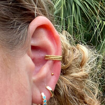 Triple Stack Conch Clicker Double Beads With Smooth G23 - Etsy