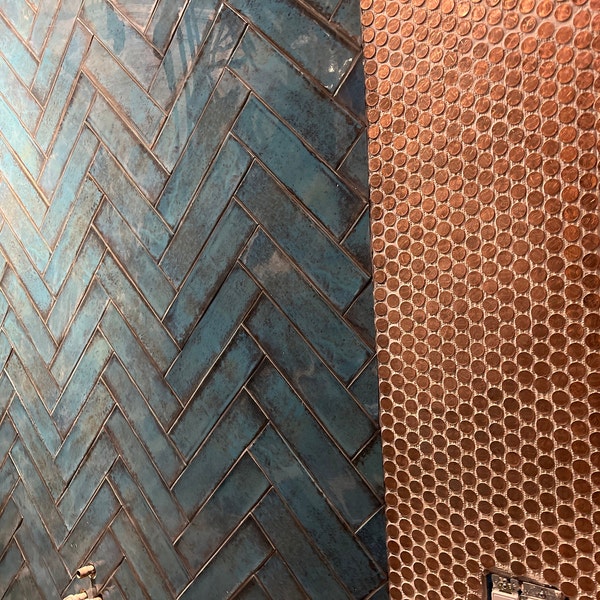 Tile Sheets of US Copper Pennies. Penny Floor and Backsplash Tiles (12 ...
