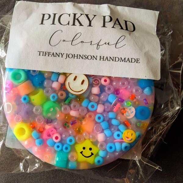 Large Bead Color Pick Pad - Fidget Pick Toy - Pick Pad - Pick, Peel ...