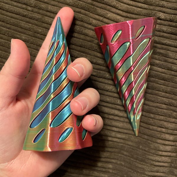 Whispering Vortex Chromatic Rainbow Unicorn Horn 3D Printed Fidget ...