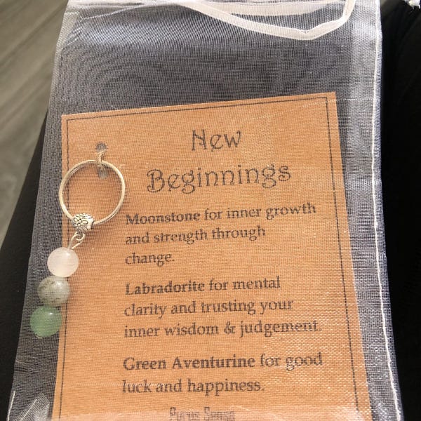 NEW BEGINNINGS. Crystal Gift for New Beginnings. Keyring .crystals for ...