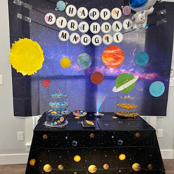 Space Banner | Space Birthday Party | Girl Galaxy Banner| Solar System ...