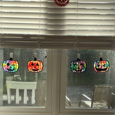 Pumpkins Suncatcher Kit Halloween Craft Class Party Activity Mess Free ...