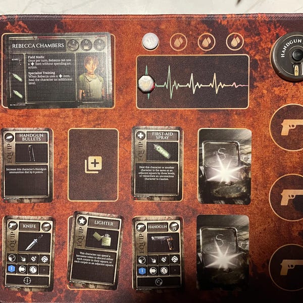 Resident Evil Board Game Playmat Small Dashboard 12" X 10" Survival ...