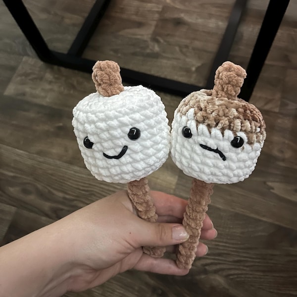 Marshmallow on a Stick Crochet Pattern – Removable Plush Marshmallows ...