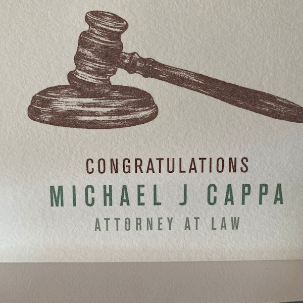 Personalized Law School Graduate Card. Judge Card. LSAT Congratulations ...
