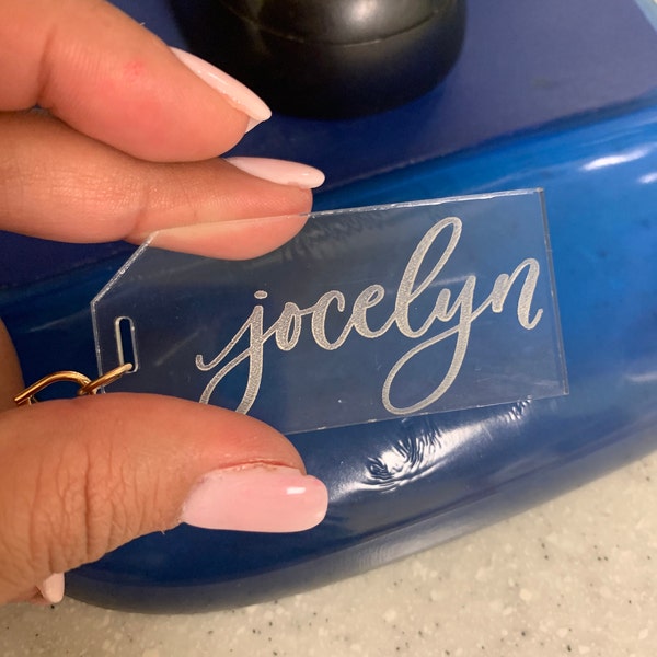 Personalized Name Keychain Calligraphy | Custom, Laser Cut and Etched ...
