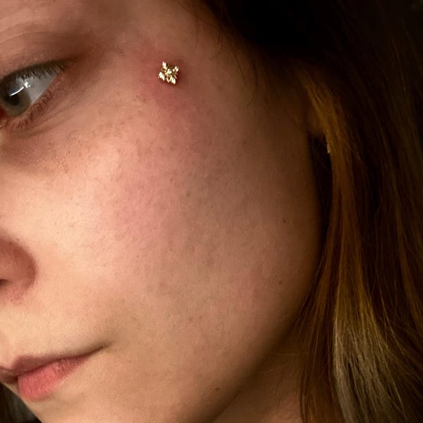 14K 16G Solid Gold Dermal Piercing/internally Threaded Dermal Anchor ...