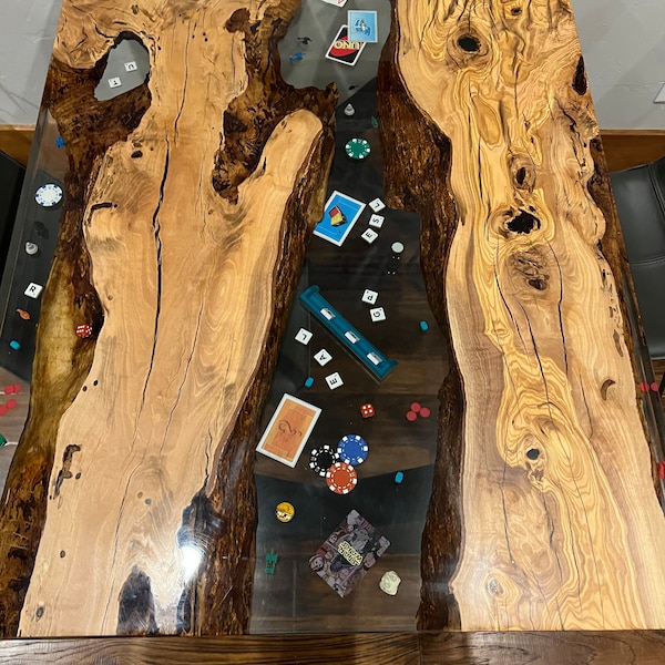 Custom Order Diameter Walnut Clear Round Epoxy Table,dining Table,poker ...