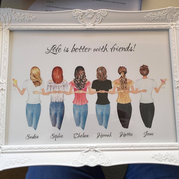 Friendship Gift - Personalised Friends Print - Best Friends Gifts ...