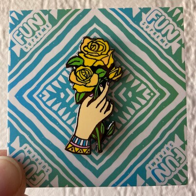Yellow Rose Hard Enamel Pin - Etsy