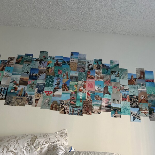 100 PCS Pink and Orange Preppy Poster Prints Pink Danish Wall Collage ...