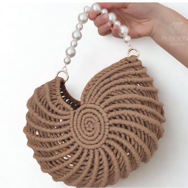 Macrame Shell Bag Tutorial, DIY Macrame Bag Pattern, Boho Purse VIDEO ...