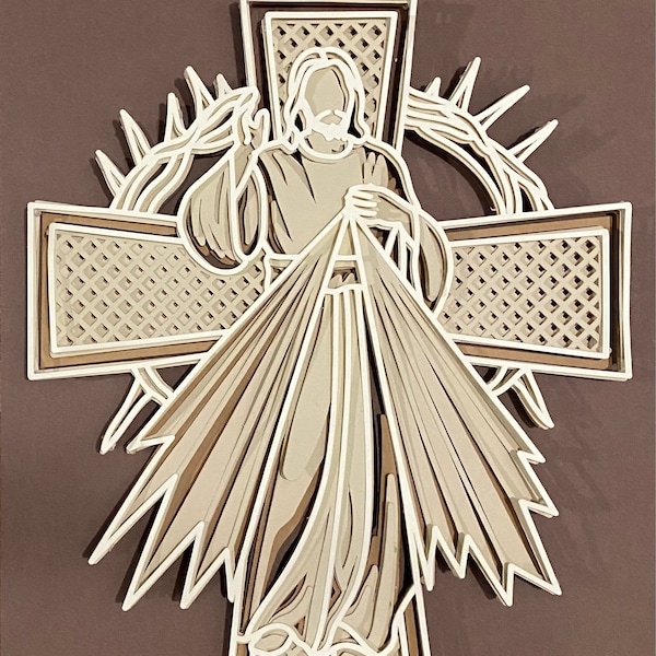 Divine Mercy Multilayer SVG/ Divine Mercy Cut File/ 3D Layer/ Plywood ...