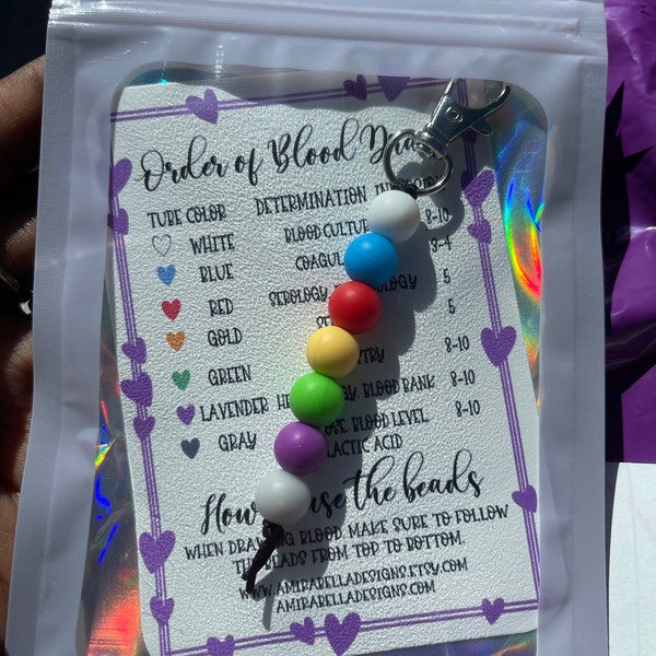 Order of Blood Draw Beads, Badge Reel Accessory for Student Nurses ...