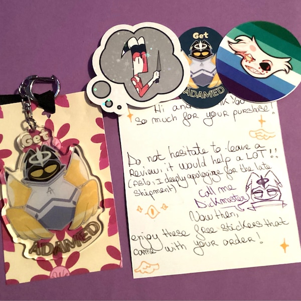 Hazbin Hotel Keychains | Squished Adam And/or Niffty - Etsy