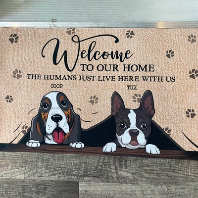 Personalized Pet Doormat, Custom Dog Cat Doormat, Pet Welcome Mat ...