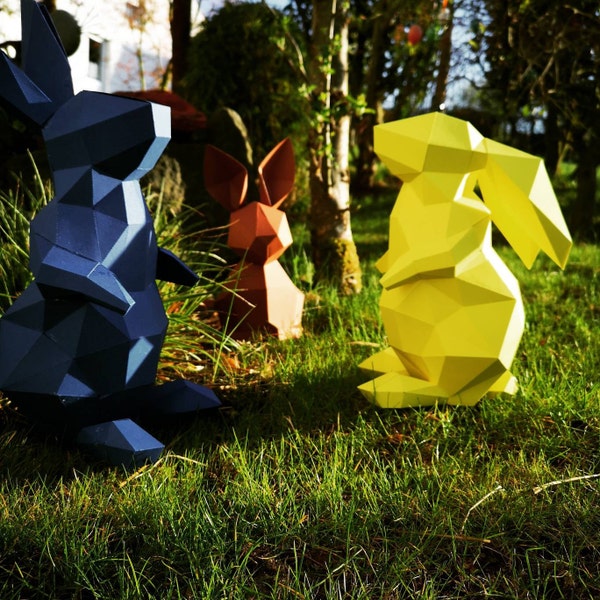 Bunny Paper Craft, Digital Template, Origami, PDF Download DIY, Low ...