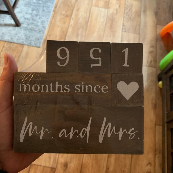 Wedding Countdown Blocks, Engagement Gift for Couple, Wedding Day ...